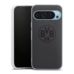 DeinDesign Handyhülle Borussia Dortmund Logo BVB BVB Grau, Google Pixel 9 Silikon Hülle Bumper Case Handy Schutzhülle, weiß, transparent