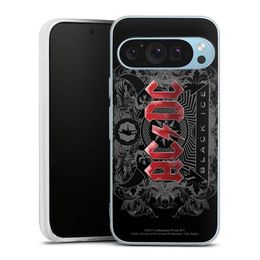 DeinDesign Handyhülle ACDC Fanartikel Black Ice ACDC black ice, Google Pixel 9 Silikon Hülle Bumper Case Handy Schutzhülle, weiß, transparent