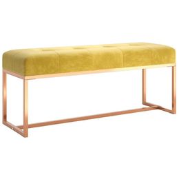 vidaXL Sitzbank Sitzbank Senfgelb 110x36x45 cm Samt