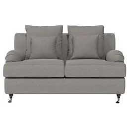 Guido Maria Kretschmer Home & Living 2-Sitzer "NORIN", grau (hellgrau), B:163cm H:92cm T:105cm, 100% Polyester, GUIDO MARIA KRETSCHMER HOME & LIVING, Sofas, zwei Fußarten: vorne - Rollen, hinten - Holzfüße