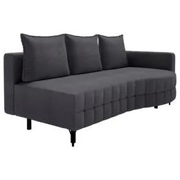 Loungesofa exxpo - SOFA FASHION Sofas Gr. B/H/T: 212cm x 93cm x 114cm, Webvelours, Armlehne rechts, grau (graphite) Lounge-Sofa Schlafsofa mit Bettfunktion und Bettkasten, komfortabler Federkern