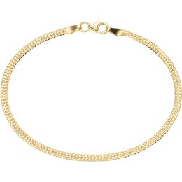 Goldarmband Firetti "Schmuck Geschenk Gold 375 Armschmuck Armband Doppel-Panzerkette" Armbänder Gr. Gelbgold 375, gelb (gelbgoldfarben) Damen