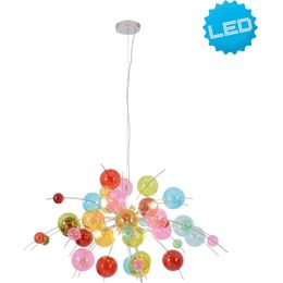 Näve Pendelleuchte NÄVE "Explosion" Lampen Gr. Ø 98,00cm H: 150,00cm, bunt Designerlampe bunte Glaskugeln in 2 Größen, exkl. 10 x G9, H: ca. 150cm, D: 98cm