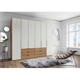 Drehtürenschrank Wiemann "Monaco" Schränke Gr. B/H/T: 246,3 cm x 236 cm x 58 cm, Türfarbe: weiß, 6 St., braun (bianco, eiche, nachbildung) Drehtürenschränke hochwertige Beschläge