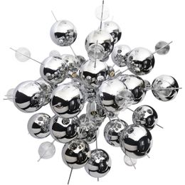 Näve Pendelleuchte NÄVE "Explosion" Lampen Gr. Ø 65,00cm H: 150,00cm, grau (chrom) Designerlampe Glaskugeln silber großklar klein, exkl. 10xG9, H: ca. 150cm, D: 65cm