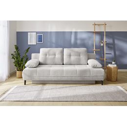 Jockenh&ouml;fer Schlafsofa JOCKENH&Ouml;FER GRUPPE "Til", beige (hellbeige), B:206cm T:98cm, Korpus: 95% Polyester, 5% Nylon;Kissen: 95% Polyester, 5% Nylon, Sofas, Schlafsofa, Wellenschaumpolster,mit G&auml;stebettfunktion und Stauraum/Bettkasten
