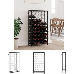 The Living Store - Weinregal für 45 Flaschen Schwarz 54x18x100 cm Schmiedeeisen - Weinregale - Schwarz