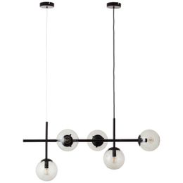 Pendelleuchte Brilliant "Ariol" Lampen schwarz (schwarz, rauchglas) Pendelleuchten und Hängeleuchten mit Rauchglas, 93 cm Breite, E14, kürzbar, Metall,