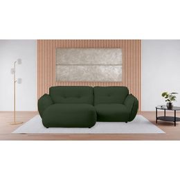 Ecksofa BETYPE "Be Fluffy", gr&uuml;n (dunkelgr&uuml;n), B:269cm H:87cm T:184cm, 100% Polyester, Sofas, Ecksofa, Softes Sitzgef&uuml;hl, moderne Kedernaht, hochwertiger Bezug