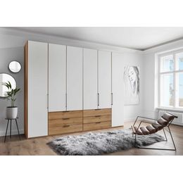 Drehtürenschrank Wiemann "Monaco" Schränke Gr. B/H/T: 295,3 cm x 216 cm x 58 cm, Türfarbe: weiß, 6 St., braun (bianco, eiche, nachbildung) hochwertige Beschläge