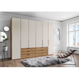 Drehtürenschrank Wiemann "Monaco" Schränke Gr. B/H/T: 295,3 cm x 216 cm x 58 cm, Türfarbe: Champagner-Dekor, 6 St., braun (bianco, eiche, nachbildung) hochwertige Beschläge