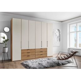 Drehtürenschrank Wiemann "Monaco" Schränke Gr. B/H/T: 246,3 cm x 236 cm x 58 cm, Türfarbe: Champagner-Dekor, 6 St., braun (bianco, eiche, nachbildung) hochwertige Beschläge