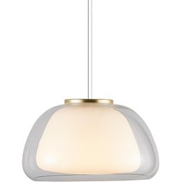 Nordlux Pendelleuchte "JELLY", weiß (weiß, transparent), Ø 39cm H: 23cm, Lampen, Hängeleuchte,Messingapplikation,Opalglas mundgeblasen,höhenverstellbar