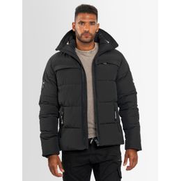 Winterjacke Alessandro Salvarini "ASDiego", Herren, Gr. L, schwarz, Obermaterial: 55% Baumwolle, 45% Polyamid; Innenseite: 100% Polyester, Jacken Winterjacke, mit extra hohem Kragen und vielen Taschen