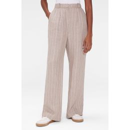 Leinenhose SENSES.THE LABLE Gr. M, Normalgrößen, beige (natural beige, cotton white) Damen Hosen mit Bundfalten