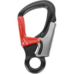 35KN Kletterkarabiner-Clips D-frmige robuste Karabiner zum Abseilen von Felsen, Bergsteigen, Schwarz, Rot - Eosnow