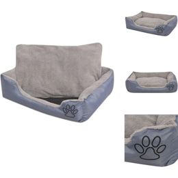 vidaXL Hundebetten - Living Hundebett mit gepolstertem Kissen Größe xl Grau - Grau