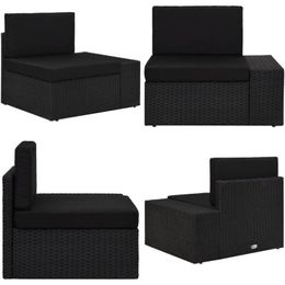 vidaXL Modulares Sofa-Eckteil mit Armlehne (links) Poly Rattan Schwarz - Modular-Sofa-Eckteil - Modular-Sofa-Eckteile - Home & Living - Schwarz