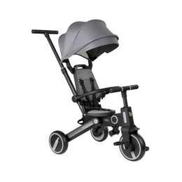 Kikkaboo Dreirad, Tricycle Trix 3 in 1 Schiebegriff, Sonnendach faltbar, Gurt grau