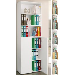 Vcm Büroschrank Bücher Ordner Aktenschrank Büromöbel Schrank Lona 6-fach Drehtüren Regal