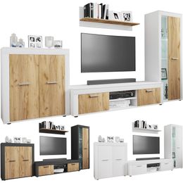 Vcm 4-tlg. TV Lowboard Fernsehschrank Schrankwand Wohnzimmer Anbauwand Wohnwand Usilo XL