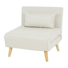 Schlafsessel MCW-D35, Schlafsofa Funktionssessel Klappsessel Relaxsessel Jugendsessel Sessel, Stoff/Textil ~ creme-beige