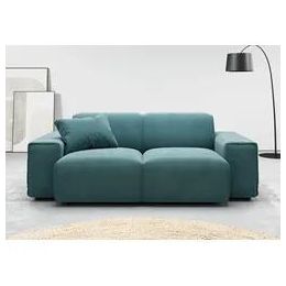 2-Sitzer Andas "Glimminge auch in Breitcord + Feincord Easy care-Bezug" Sofas Gr. B/H/T: 194 cm x 71 cm x 101 cm, Cord, blau (petrol) besondere Kedernähte,, Zierkissen