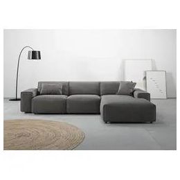 Ecksofa Andas "Glimminge auch in Breitcord, Feincord, Bouclé + Easy care-Bezug" Sofas Gr. B/H/T: 294cm x 71cm x 191cm, Cord, Recamiere rechts, grau (dark grey) L-Form, Breite 294, Zierkissen