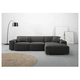 Ecksofa Andas "Glimminge auch in Breitcord, Feincord, Bouclé + Easy care-Bezug" Sofas Gr. B/H/T: 294cm x 71cm x 191cm, Flachgewebe, Recamiere rechts, grau (anthrazit) L-Form, Breite 294, Zierkissen