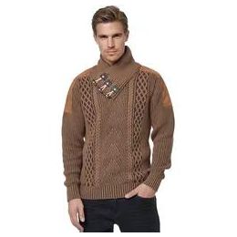 Strickpullover Rusty Neal Gr. XXL, braun (camelfarben) Herren Pullover mit trendigem Strickmuster