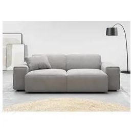 2,5-Sitzer Andas "Glimminge auch in Breitcord, Feincord + Easy care-Bezug" Sofas Gr. B/H/T: 214cm x 71cm x 101cm, Cord, grau besondere Kedernähte, Zierkissen