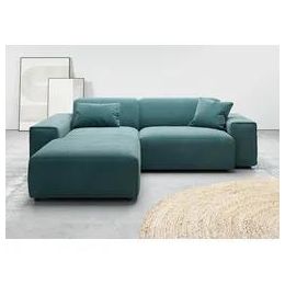 Ecksofa Andas "Glimminge L-Form auch in Breitcord, Feincord + Easy care-Bezug" Sofas Gr. B/H/T: 234cm x 71cm x 191cm, Cord, Ottomane links, blau (petrol) Breite 234, Zierkissen