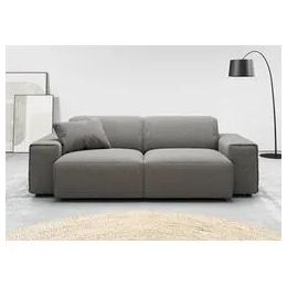 2,5-Sitzer Andas "Glimminge auch in Breitcord, Feincord + Easy care-Bezug" Sofas Gr. B/H/T: 214 cm x 71 cm x 101 cm, Flachgewebe, grau (grey) besondere Kedernähte, Zierkissen