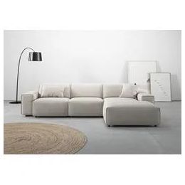 Ecksofa Andas "Glimminge auch in Breitcord, Feincord, Bouclé + Easy care-Bezug" Sofas Gr. B/H/T: 294cm x 71cm x 191cm, Flachgewebe, Recamiere rechts, beige (nature) L-Form, Breite 294, Zierkissen