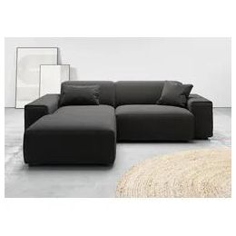 Ecksofa Andas "Glimminge L-Form auch in Breitcord, Feincord + Easy care-Bezug" Sofas Gr. B/H/T: 234cm x 71cm x 191cm, Flachgewebe, Ottomane links, grau (anthrazit) Breite 234, Zierkissen