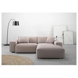 Ecksofa Andas "Glimminge L-Form auch in Breitcord, Feincord + Easy care-Bezug" Sofas Gr. B/H/T: 234cm x 71cm x 191cm, Cord, Ottomane rechts, rosa Breite 234, Zierkissen