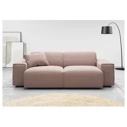 2,5-Sitzer Andas "Glimminge auch in Breitcord, Feincord + Easy care-Bezug" Sofas Gr. B/H/T: 214 cm x 71 cm x 101 cm, Cord, rosa besondere Kedernähte, Zierkissen