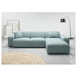 Ecksofa Andas "Glimminge auch in Breitcord, Feincord, Bouclé + Easy care-Bezug" Sofas Gr. B/H: 294cm x 71cm, Cord, Recamiere rechts, blau (bleu) L-Form, Breite 294, Zierkissen