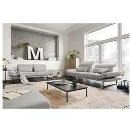 3-Sitzer 3C Candy "Mallow Designsofa mit Komfortfunktionen, modern und bequem", grau (platin), B:258cm H:83cm T:103cm, 100% Polyester, Sofas, Verstellbare Armlehne und Kopfteil, manuelle Sitztiefenverstellung