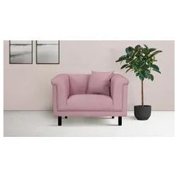 Sessel Inosign "AGNIA B/T/H: 100/85/71 cm" Gr. Struktur fein, B/H/T: 100cm x 71,5cm x 85cm, rosa incl. Zierkissen, auch in Cord und Bouclé