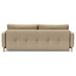 Schlafsofa INNOVATION LIVING TM "Pyxis 3-Sitzer mit extrabreiter Bettfunktion, Skandi-Design" Sofas Gr. B/H/T: 232cm x 67cm x 114cm, Polyester, braun (mocha) Multifunktionssofa, extrabequem durch Taschenfederkern, Dauerschläfer