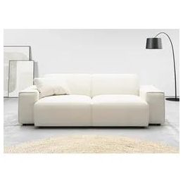 2,5-Sitzer Andas "Glimminge auch in Breitcord, Feincord + Easy care-Bezug" Sofas Gr. B/H/T: 214cm x 71cm x 101cm, Bouclé, weiß besondere Kedernähte, Zierkissen