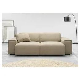 2,5-Sitzer Andas "Glimminge auch in Breitcord, Feincord + Easy care-Bezug" Sofas Gr. B/H/T: 214cm x 71cm x 101cm, Feincord, beige (sand) besondere Kedernähte, Zierkissen