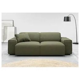 2,5-Sitzer Andas "Glimminge auch in Breitcord, Feincord + Easy care-Bezug" Sofas Gr. B/H/T: 214cm x 71cm x 101cm, Bouclé, grün besondere Kedernähte, Zierkissen