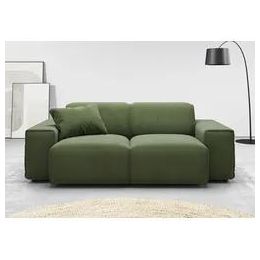 2-Sitzer Andas "Glimminge auch in Breitcord + Feincord Easy care-Bezug" Sofas Gr. B/H/T: 194cm x 71cm x 101cm, Feincord, grün (oliv) besondere Kedernähte,, Zierkissen