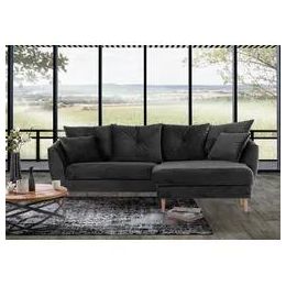 Ecksofa GUTMANN FACTORY Sofas Gr. B/H/T: 210cm x 70cm x 156cm, Samtoptik, schwarz