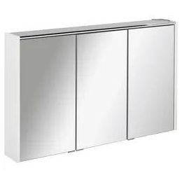 Spiegelschrank Fackelmann "Denver", weiß, B:110cm H:68,5cm T:16cm, Spanplatte, Glas, Schränke, Badmöbel 4 Glaseinlegeböden, Schalter, Steckdose