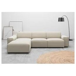 Ecksofa Andas "Glimminge auch in Breitcord, Feincord, Bouclé + Easy care-Bezug" Sofas Gr. B/H: 294cm x 71cm, Cord, Recamiere links, beige (natur) L-Form, Breite 294, Zierkissen