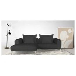 Guido Maria Kretschmer Home & Living Ecksofa GUIDO MARIA KRETSCHMER HOME & LIVING "JANTE L-Form" Sofas Gr. B/H/T: 233cm x 85cm x 172cm, Bouclé, Recamiere links, grau (anthrazit) wahlweise Recamiere links oder rechts, mit Chromfüßen