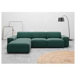 Ecksofa Andas "Glimminge auch in Breitcord, Feincord, Bouclé + Easy care-Bezug" Sofas Gr. B/H: 294cm x 71cm, Cord, Recamiere links, grün L-Form, Breite 294, Zierkissen